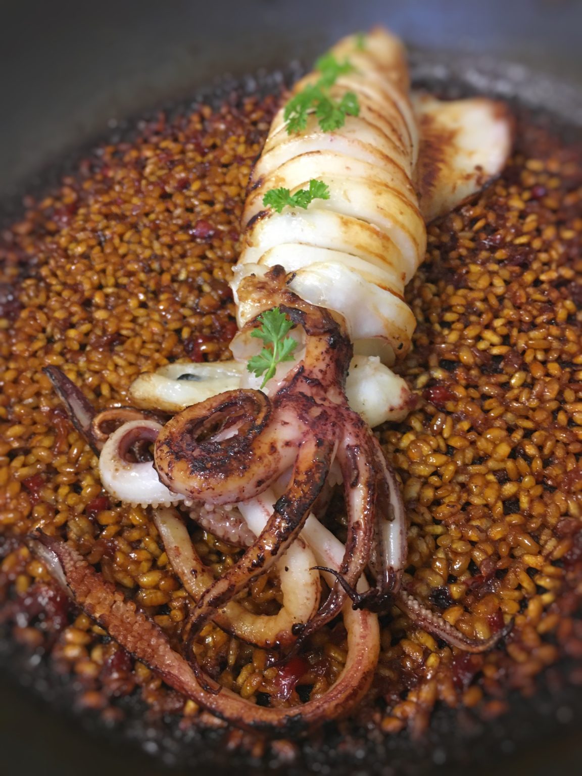 Paella à “banda” avec calamar frais – paellas.ch